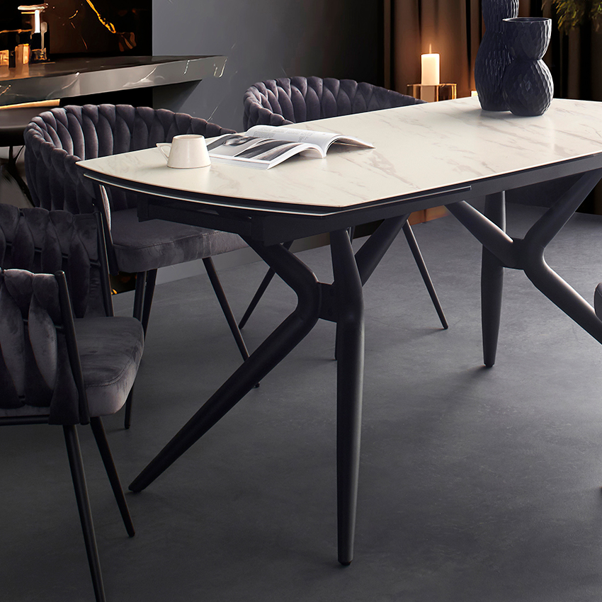 Matisse-4D Extension Ceramic Dining Set > 2_4인식탁 세라믹 | 미라지수입가구